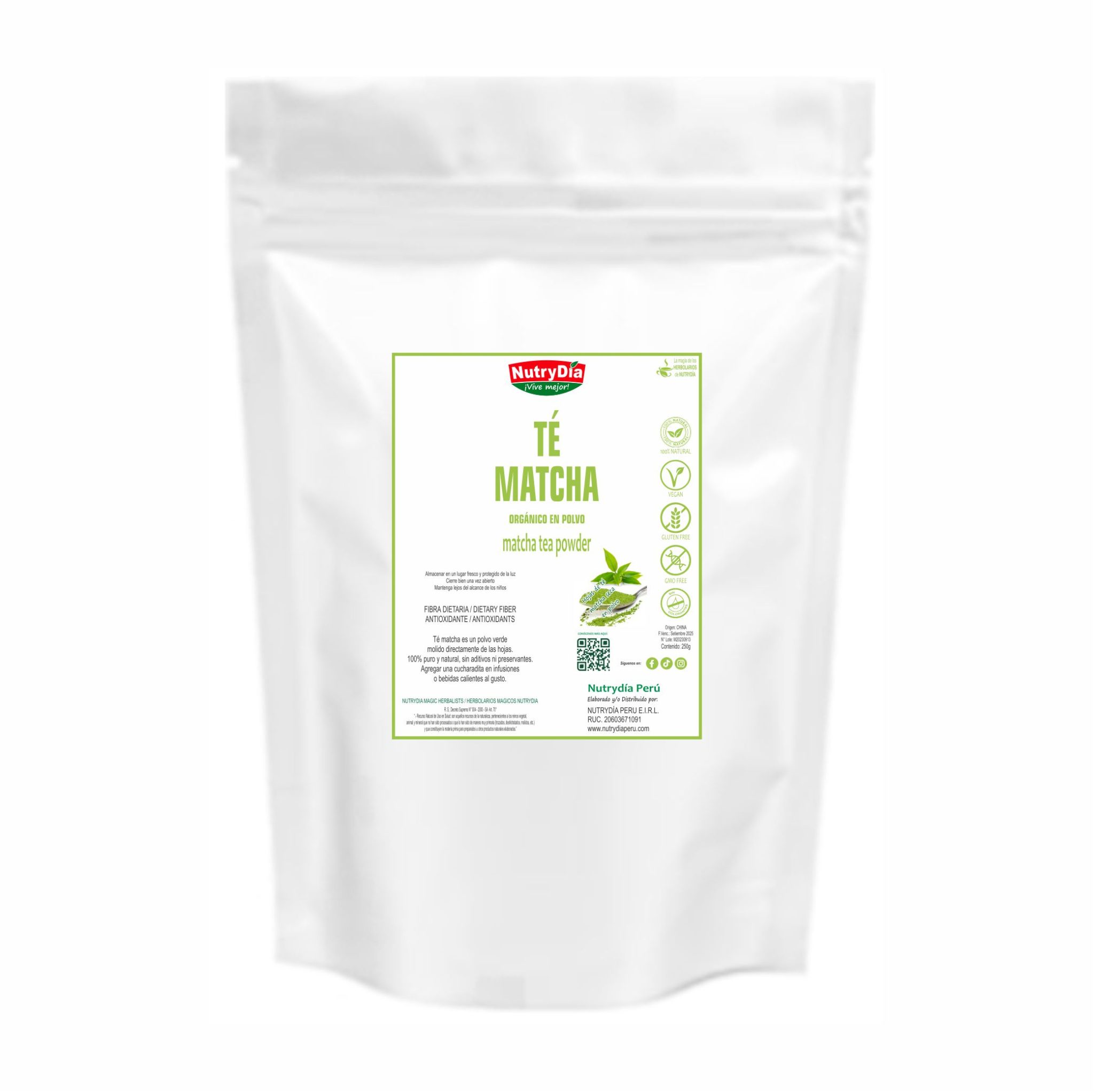 TÉ MATCHA PURO en polvo x 250g – Nutrydía Perú